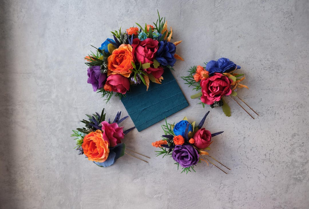 Colorful Pocket Boutonniere Pink Orange Purple Blue Wedding Flowers ...