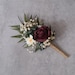 Burgundy Ivory Boutonniere Buttonhole Wedding Flowers Groom Wedding ...
