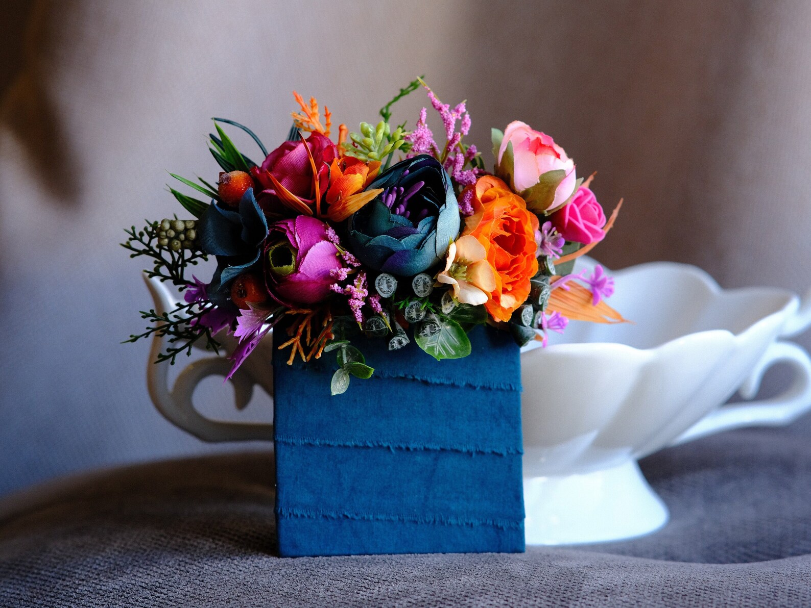 Colorful Pocket Boutonniere Pink Orange Teal Wedding Flowers Groom ...