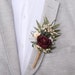Burgundy Ivory Boutonniere Buttonhole Wedding Flowers Groom Wedding ...
