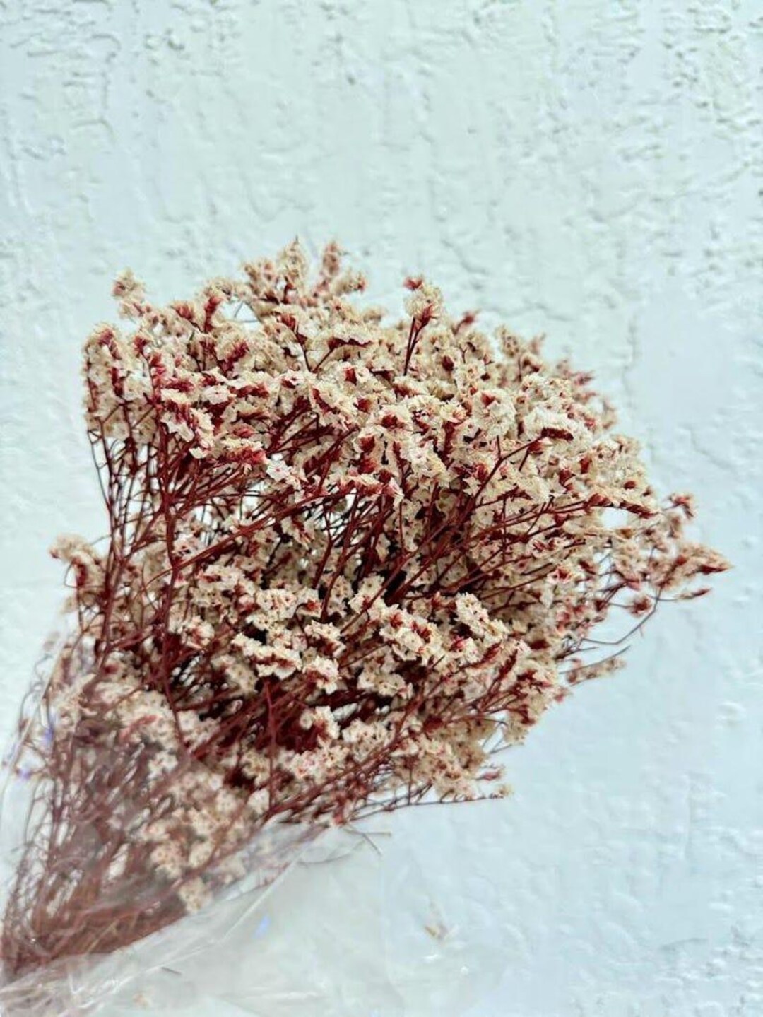 Red Preserved Caspia Statice Bouquet- Natural Dried Flower for Rustic ...