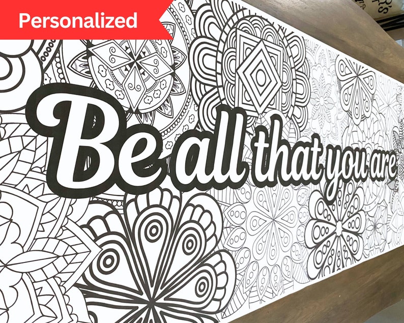 Mandala Giant Coloring Paper Table Runner Personalized Coloring Paper ...