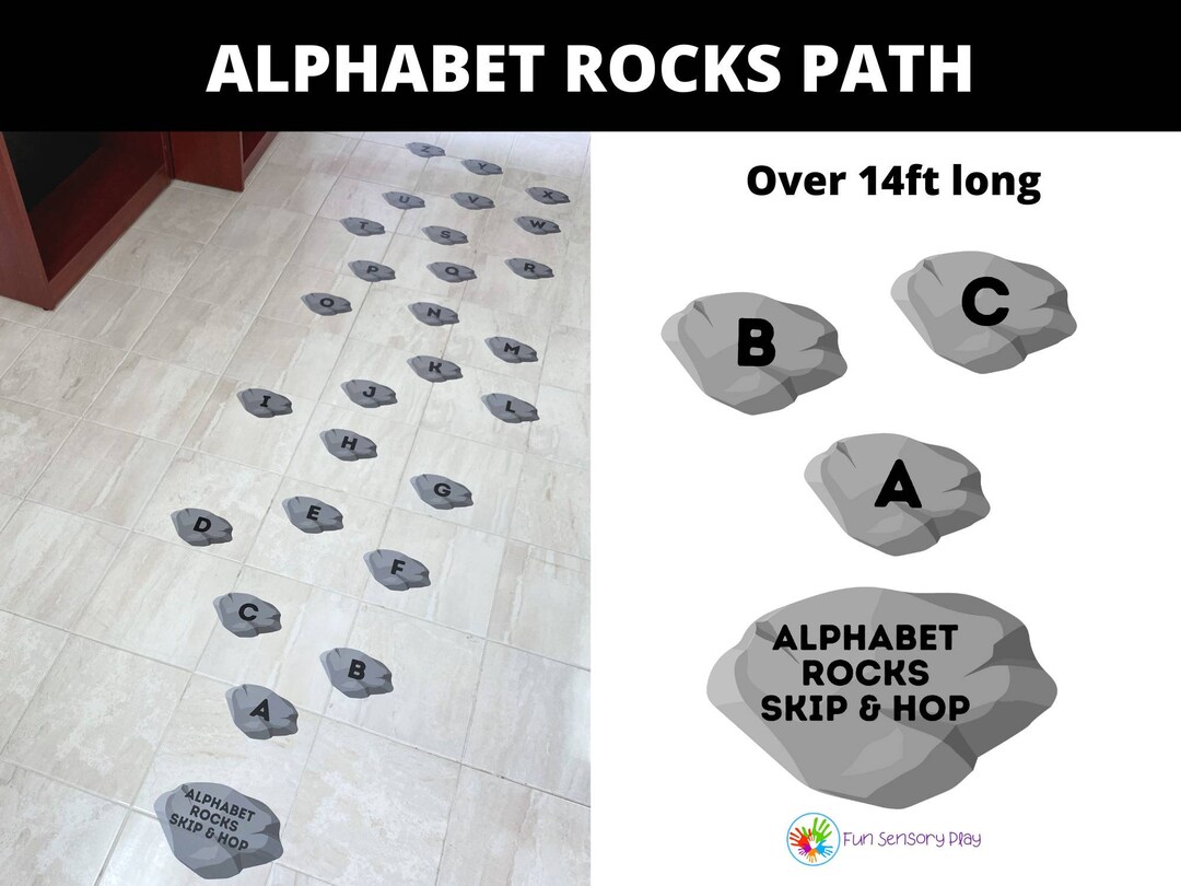 Alphabet Rocks Sensory Path, Sensory Pathway for School, Sensory Walk ...