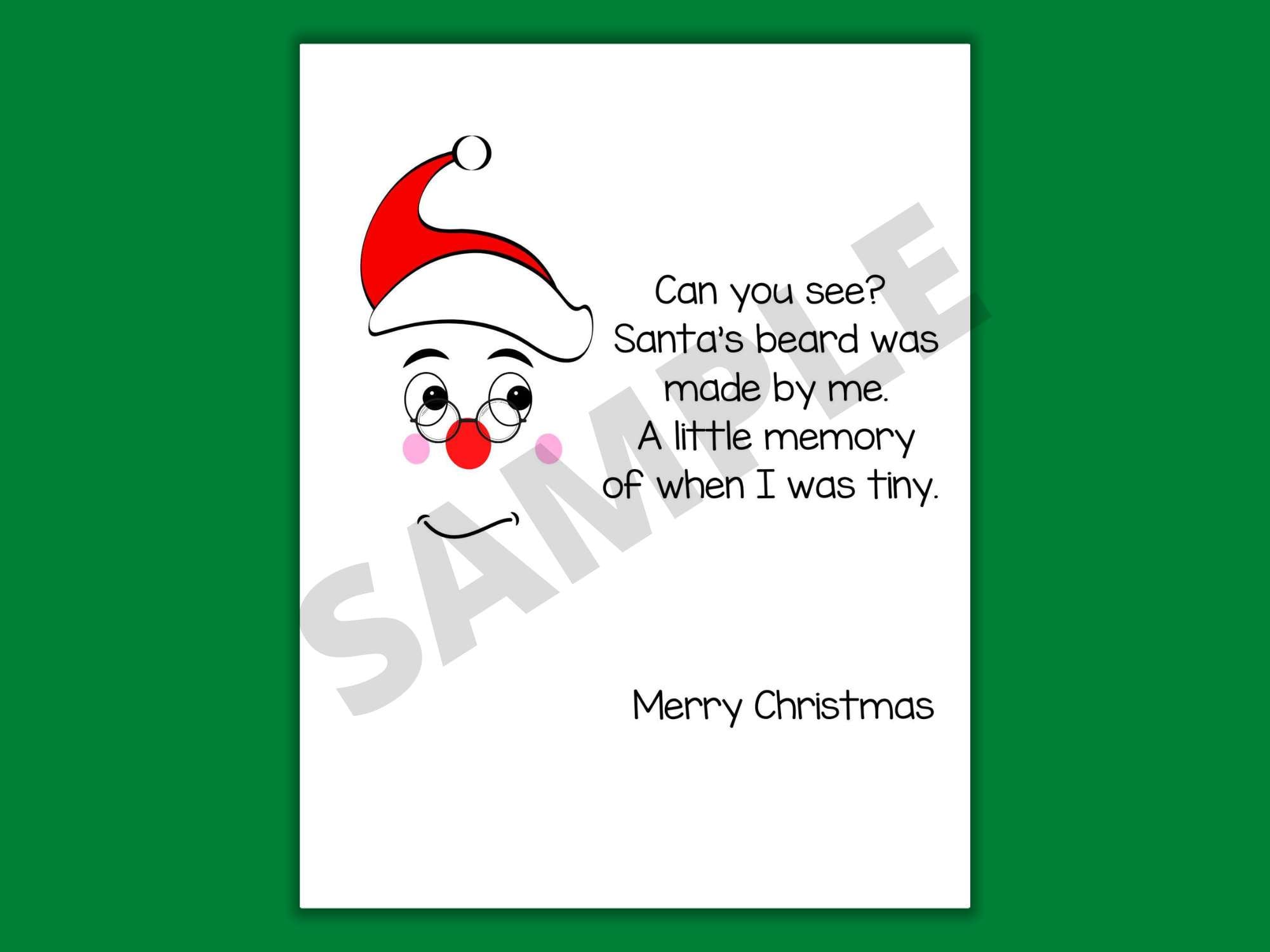 Christmas Santa Handprint Art Poem, Christmas Crafts for Kids, Santa ...