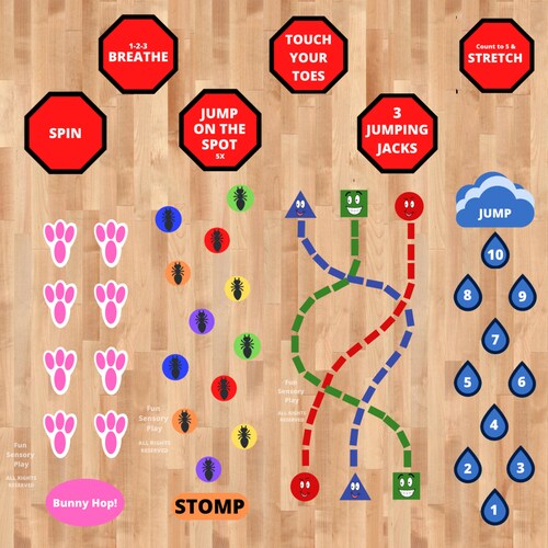 Sensory Pathway Floor Stickers Bundle Pack Includes 4 Paths - Etsy
