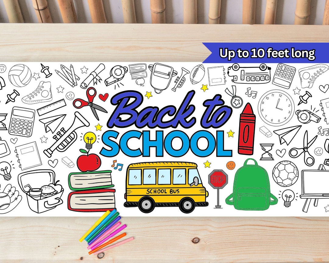 Back to School Giant Coloring Poster School Decoration Paper Table ...