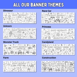 Birthday Party Giant Coloring Doodle Poster Paper Table Runner Birthday ...