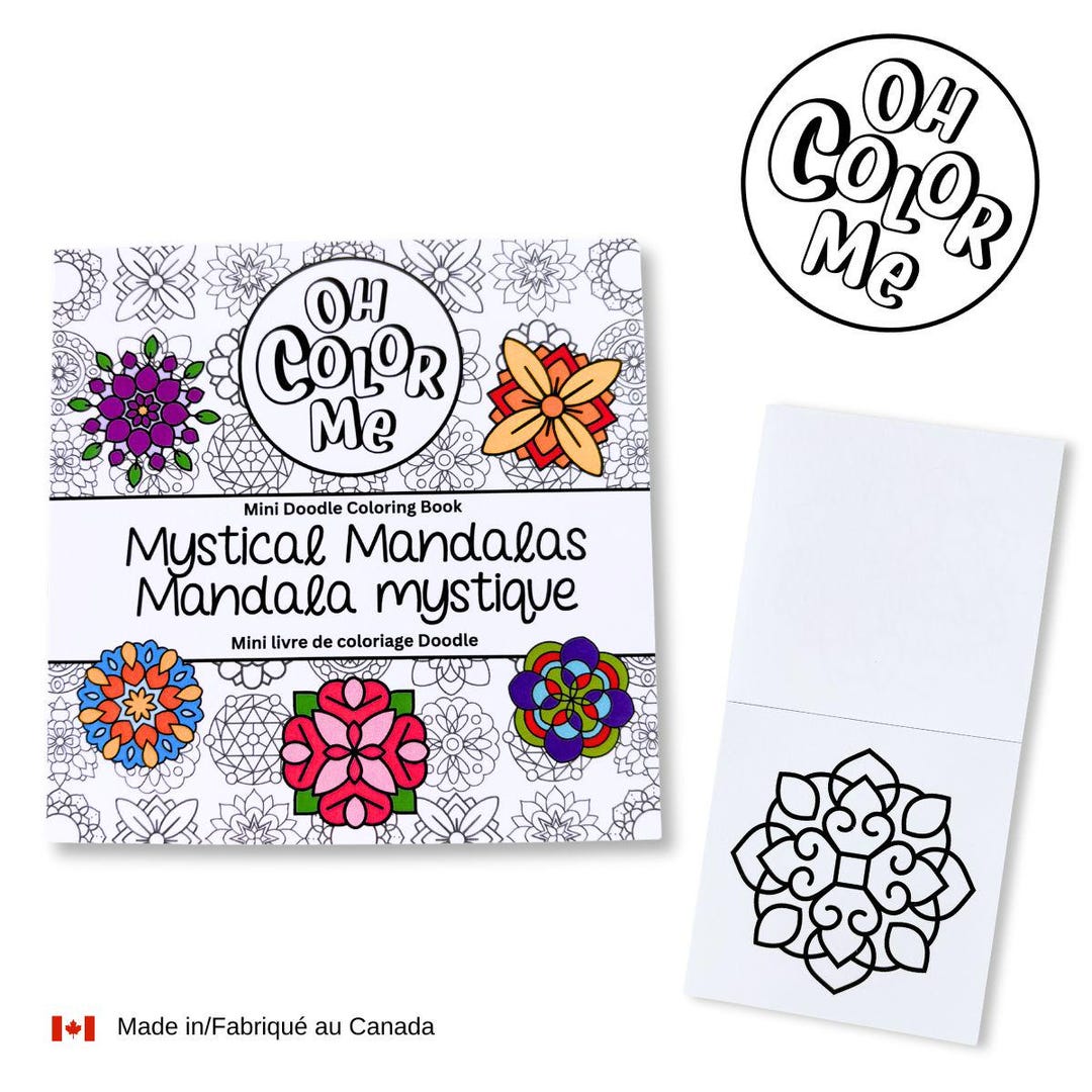 Mini Doodle Coloring Book Mystical Mandalas, Simple Bold Coloring ...