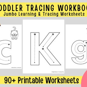 Toddler Alphabet Tracing Workbook Printable (90+ Pages), Alphabet ...