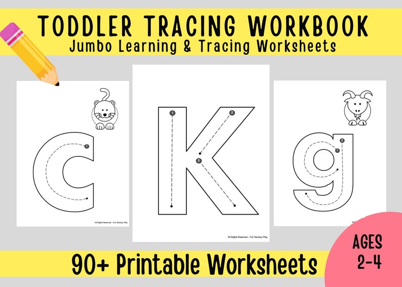 Toddler Alphabet Tracing Workbook Printable 90 Pages - Etsy