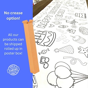 Birthday Party Giant Coloring Doodle Poster Paper Table Runner Birthday ...