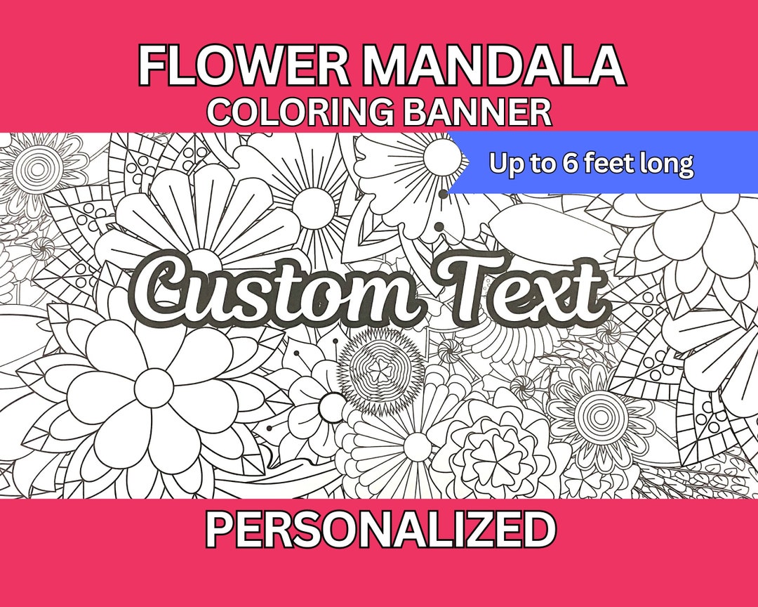 Flower Mandala Giant Coloring Poster Paper Table Runner Team Building ...