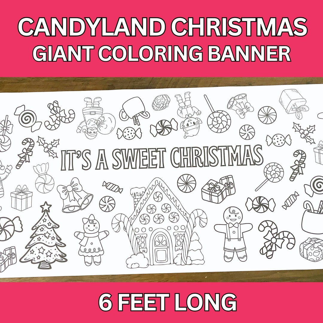 Christmas Candyland Giant Coloring Poster Paper Table Runner Christmas ...