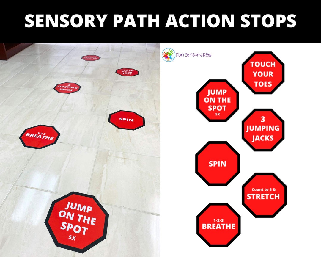 Sensory Floor Stickers activity Stops Decals, Sensory Floor Decal ...