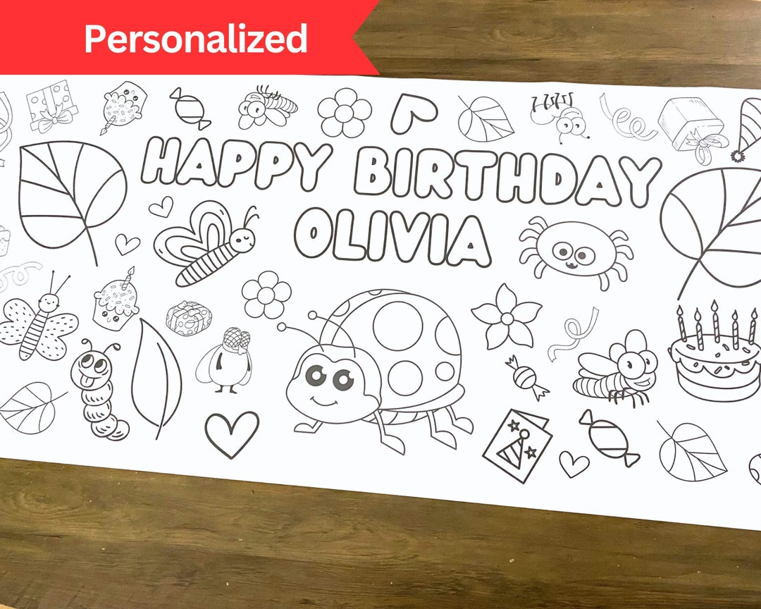 Bugs Theme Birthday Party Giant Coloring Poster Paper Table Runner ...