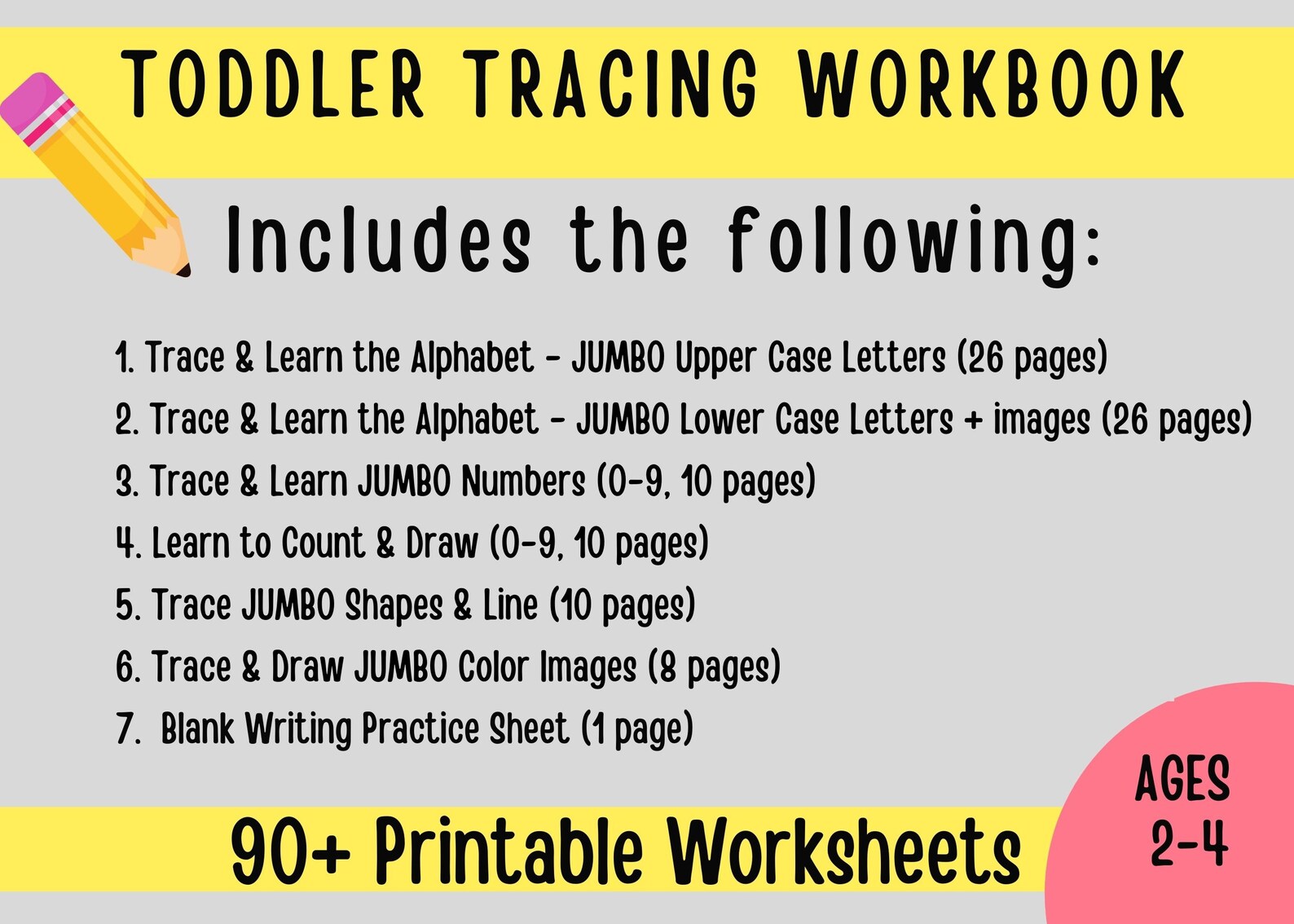 Toddler Alphabet Tracing Workbook Printable 90 Pages | Etsy