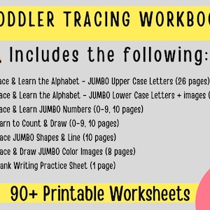 Toddler Alphabet Tracing Workbook Printable (90+ Pages), Alphabet ...