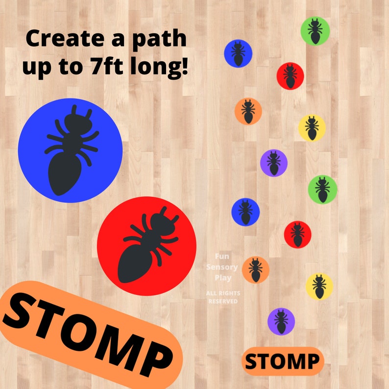 Sensory Floor Stickers stomp the Bugs Decals - Etsy