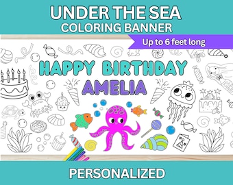 Birthday Party Giant Coloring Doodle Poster Paper Table Runner Birthday ...