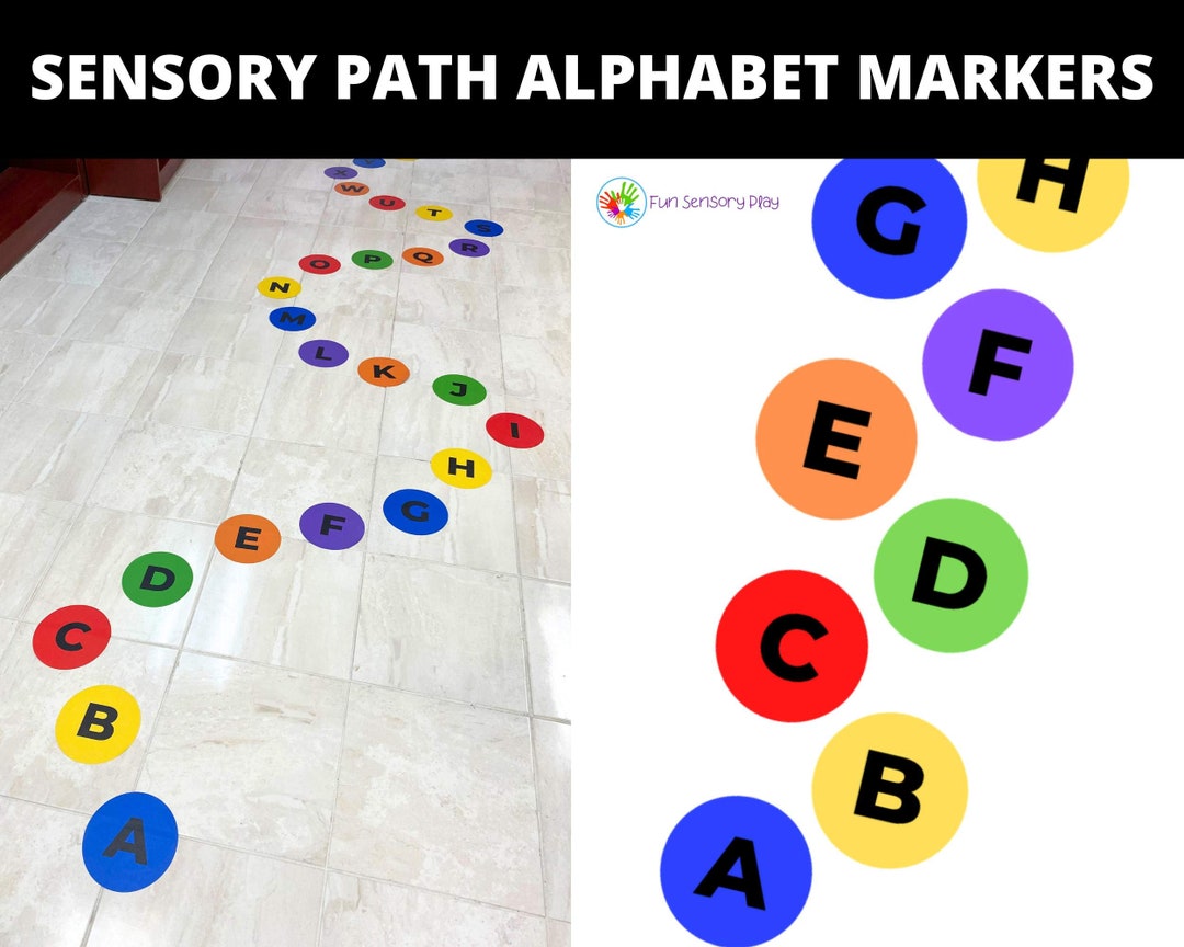 Sensory Path Alphabet Markers, Alphabet Dots Decals, Autocollants De ...