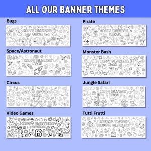Birthday Party Giant Coloring Doodle Poster Paper Table Runner Birthday ...