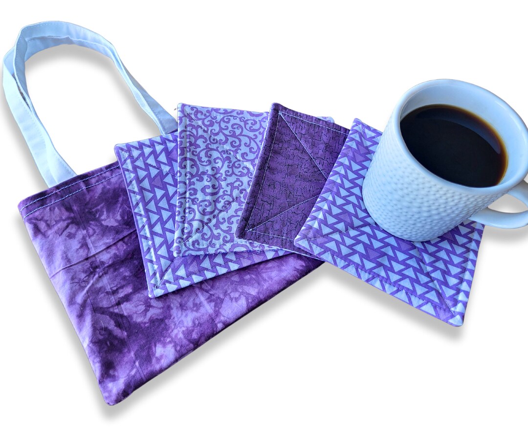 Purple Kitchen Trivet Cloth Coaster Set, Coaster Trivets Kitchen Decor ...