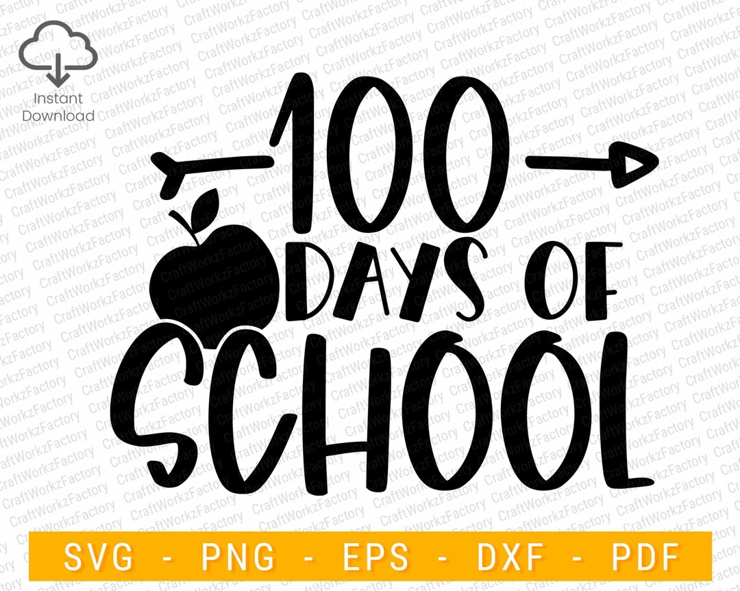 100 Days of School, Back to School Svg, Teacher School Svg, 100 Hearts ...