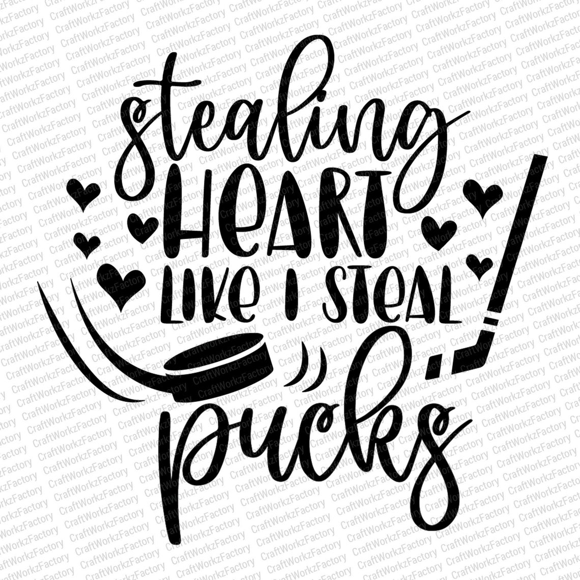 Stealing Heart Like I Steal Pucks SVG Funny Hockey Player | Etsy