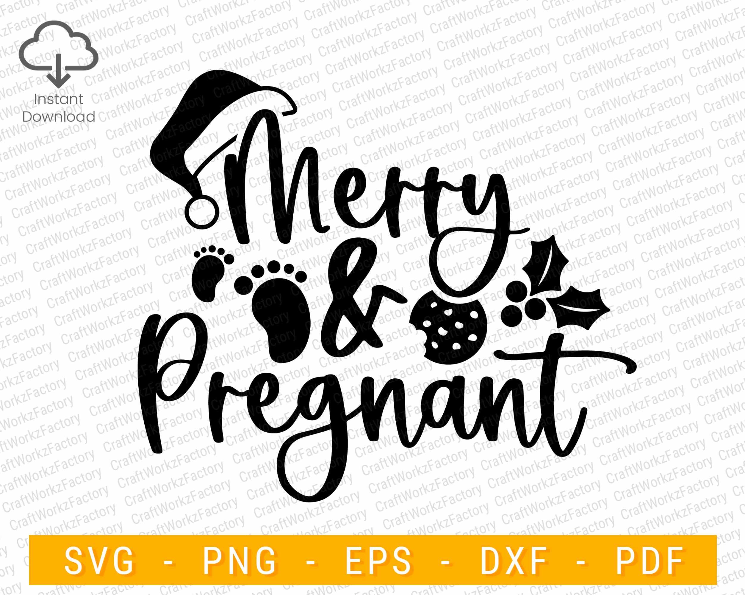 Merry and Pregnant Svg, Christmas Svg, Pregnancy Annoucement, Baby ...