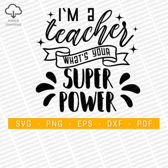 I'm a Teacher What's your superpower SVG Positive | Etsy