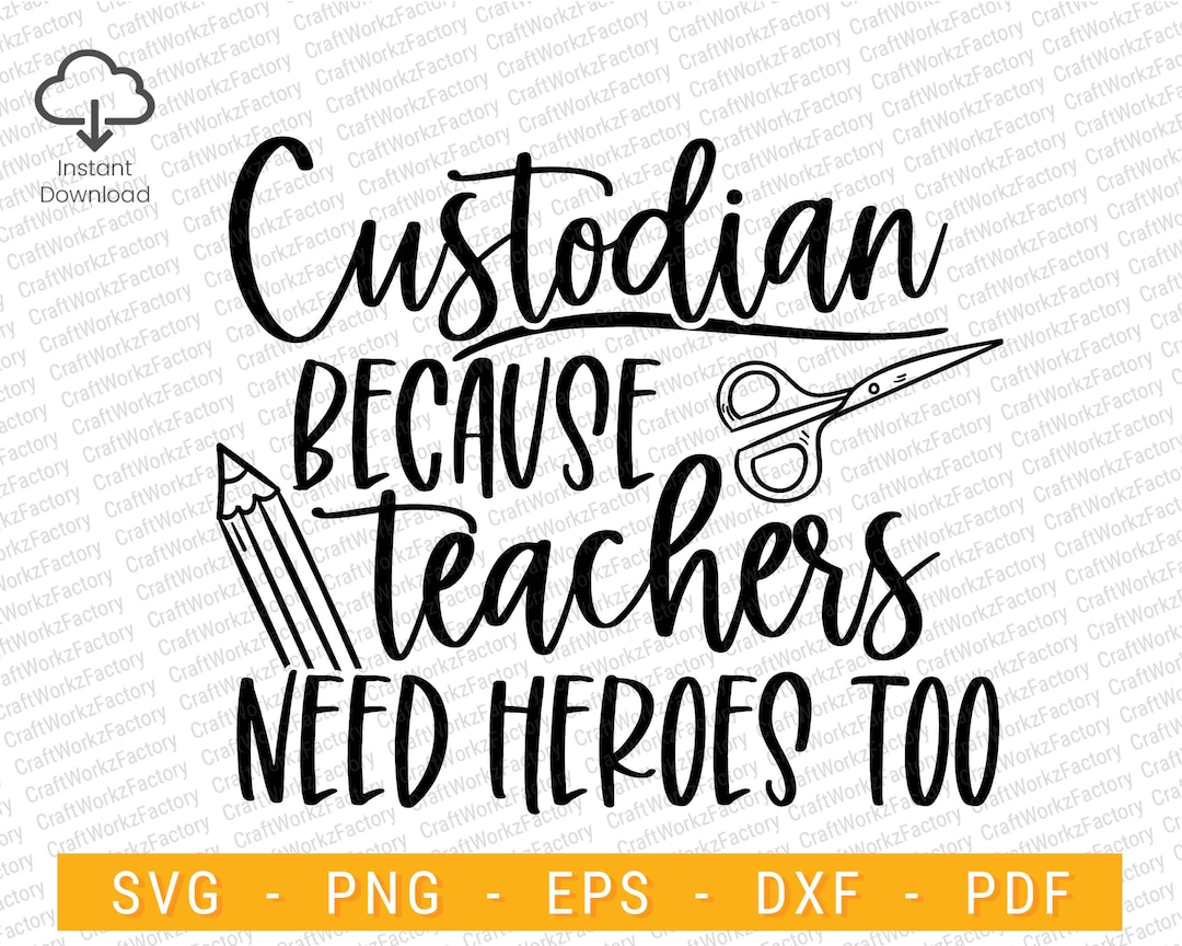 Custodian Because Teachers Need Heroes Too, Funny School Janitor Back ...