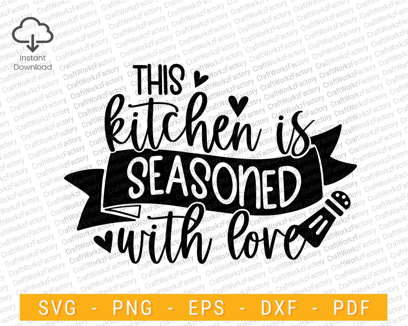 This Kitchen is Seasoned With Love Svg Baking Quote Saying - Etsy