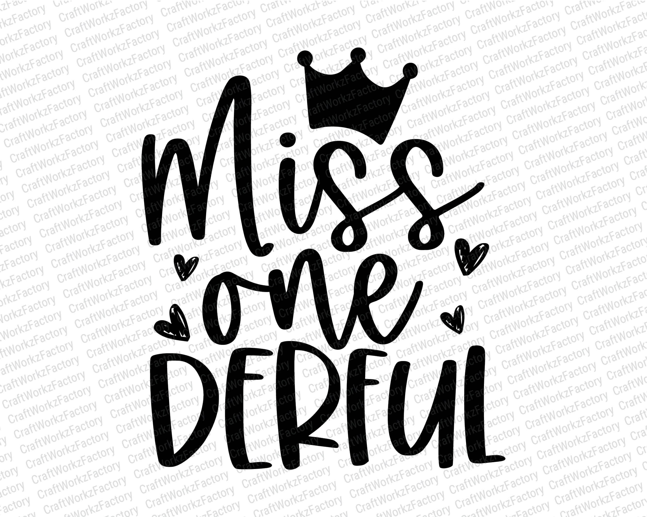Miss One Derful Svg Onsie Svg Birthday Svg Birthday Girl - Etsy