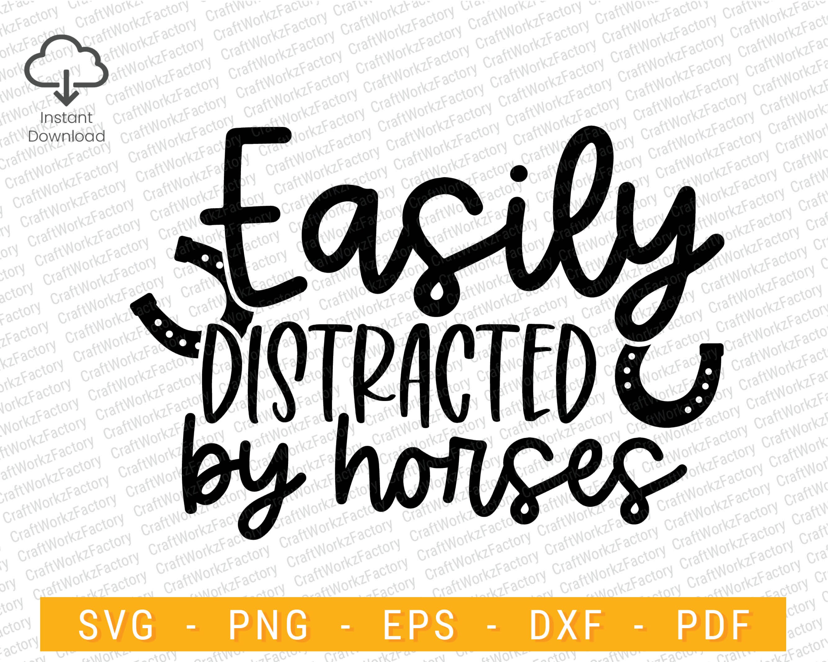 Easily Distracted by Horses Svg, Horse Lover Design Svg, Horse Quote ...