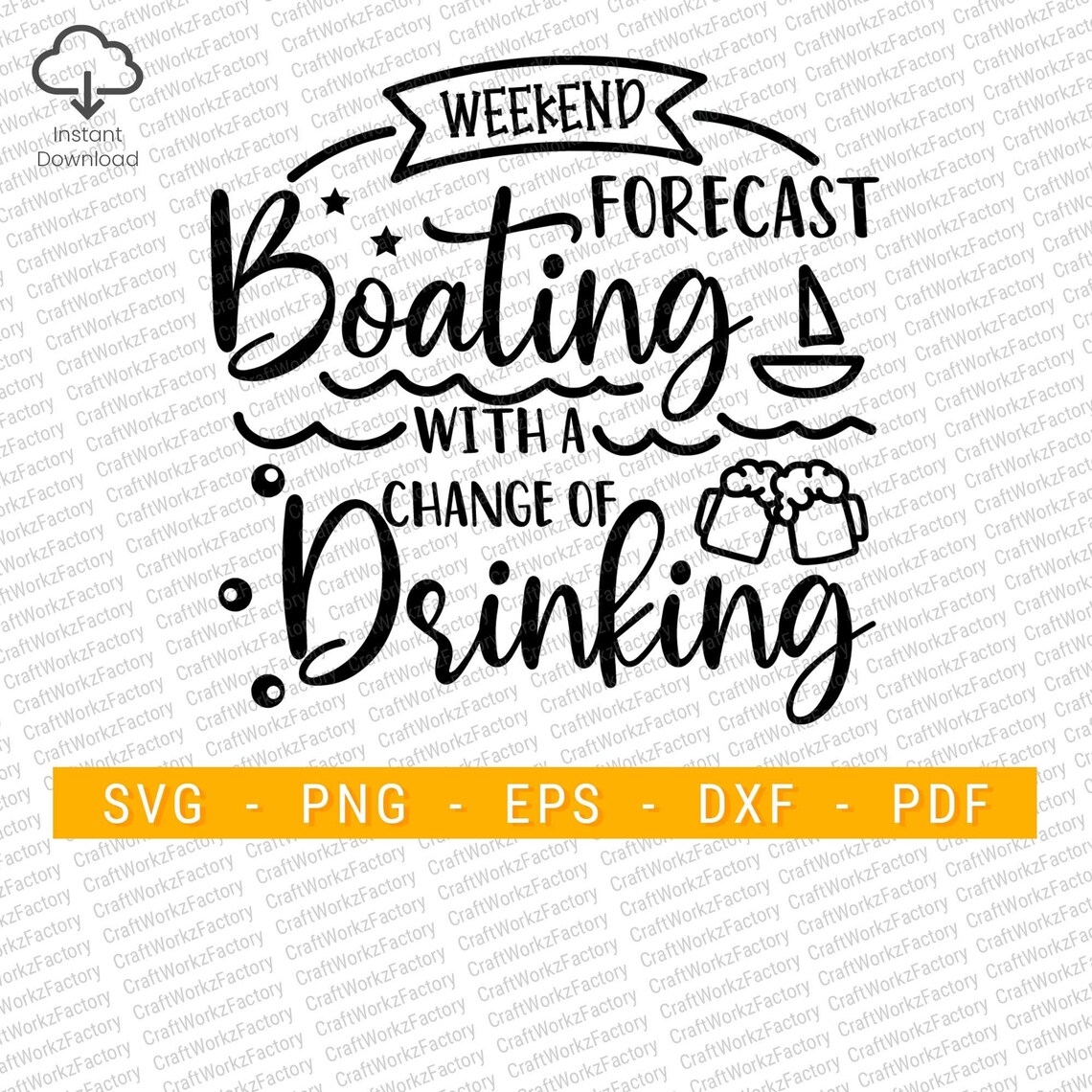 Weekend forecast Boating with a chance of drinking Svg lake | Etsy