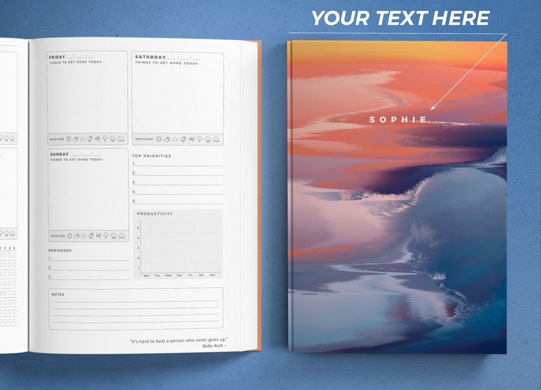 2025-2026 Custom Weekly/daily PLANNER. 1 Year Personalized Journal ...