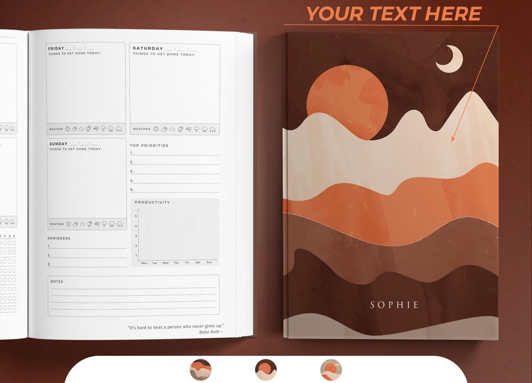 2023-2024 Custom Weekly/daily PLANNER. 1 Year Personalized Journal ...