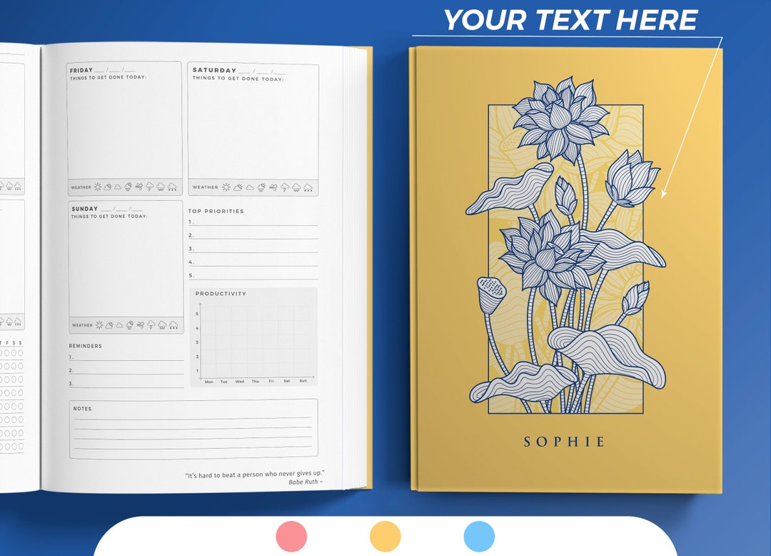 2024-2025 Custom Weekly/daily PLANNER. 1 Year Personalized Journal ...