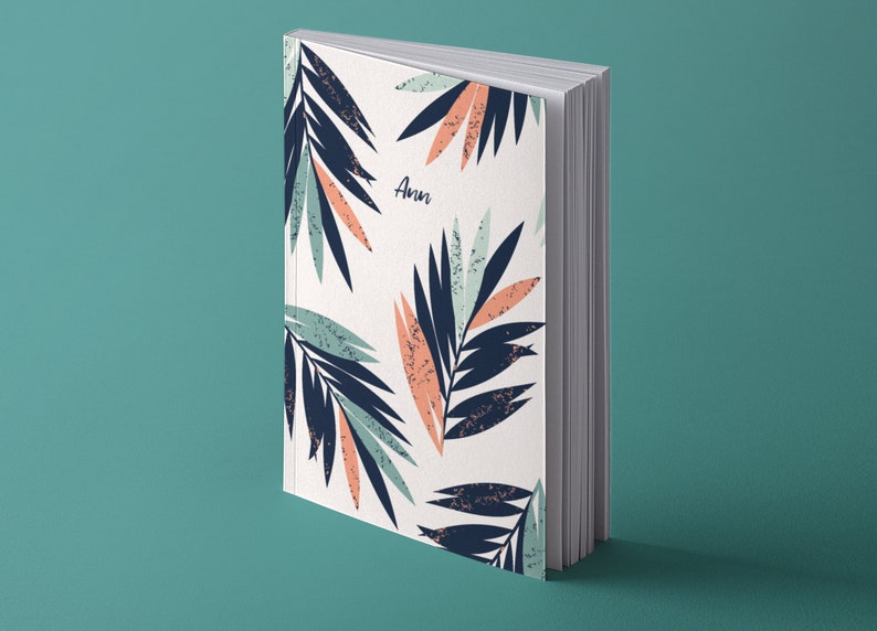 Personalized Notebook: Tropical Leaf Design, Hardcover Journal - Etsy