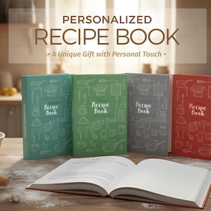 Personalized Recipe Book - Custom Hardcover Cookbook, Recipe Journal ...