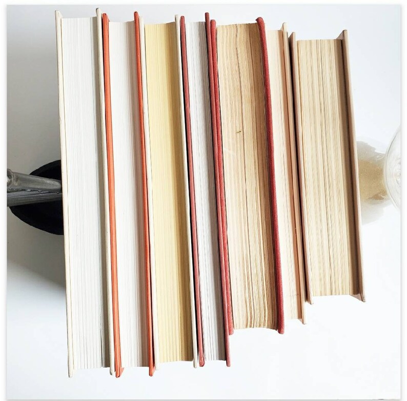 Neutral Stack of Books for Decorating in Cream, Gold, and Chai Spice ...