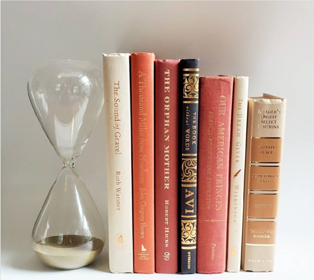 Neutral Stack of Books for Decorating in Cream, Gold, and Chai Spice ...