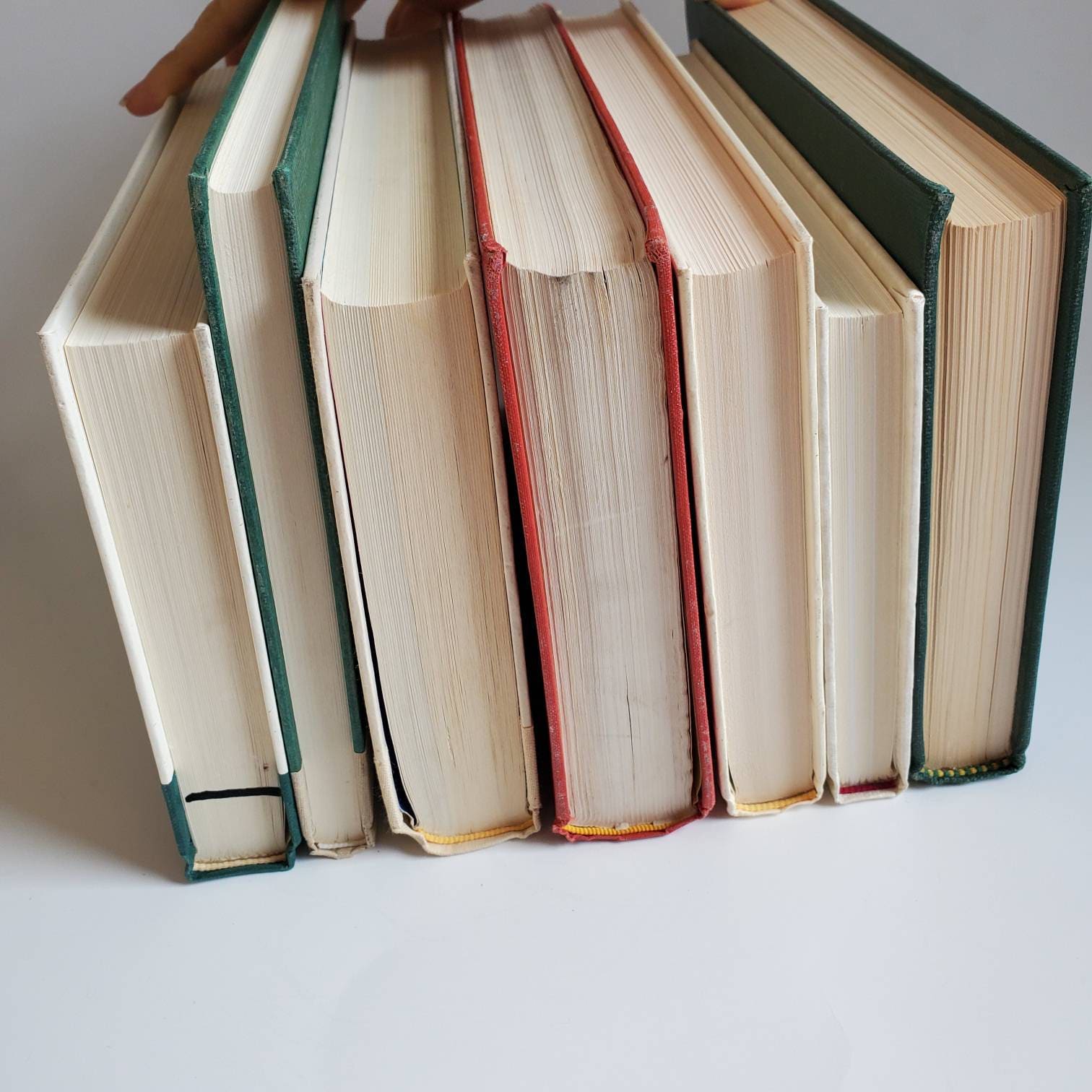 Classic Book Sets for Decorating in Neutral Cream, Gold, & Green With ...