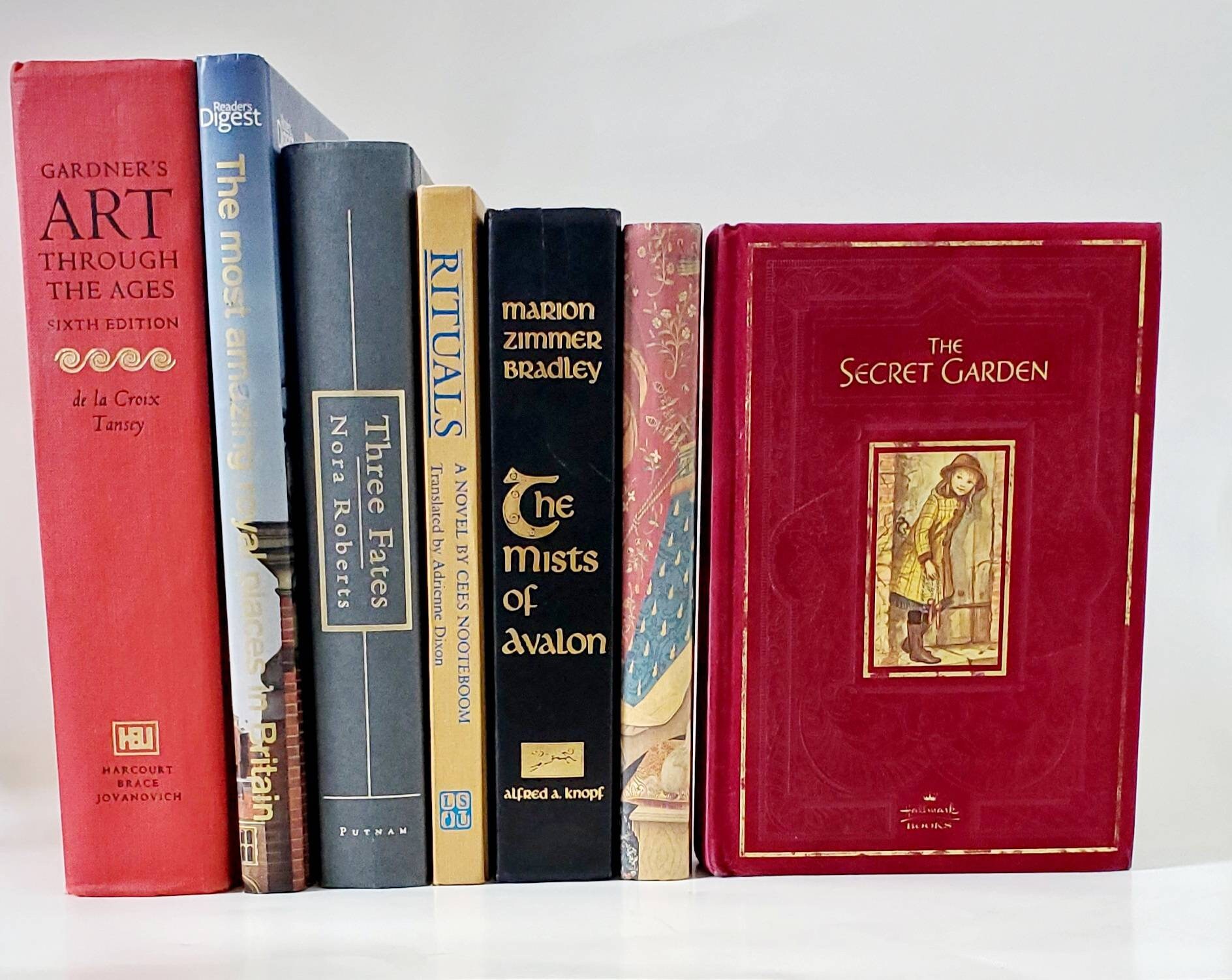 Modern Mystic Stack of Books Bookshelf Decor Art the Mists - Etsy