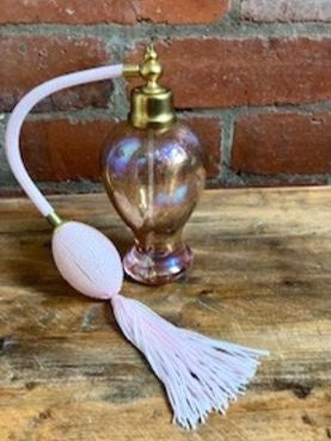 Vintage Pink Translucent Perfume Atomizer With Pink Puffer With Tassel ...