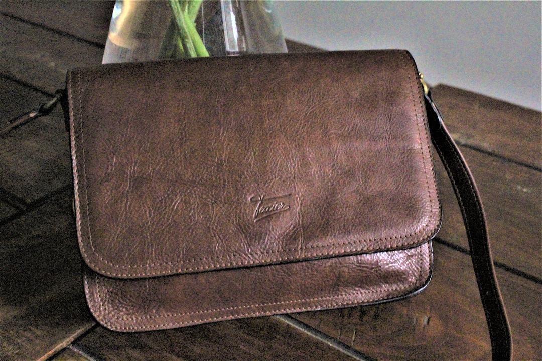 Vintage Brown Leather Texier Shoulder Adjustable Hand Bag - Etsy