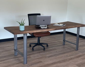 Large Live Edge Desk - Etsy