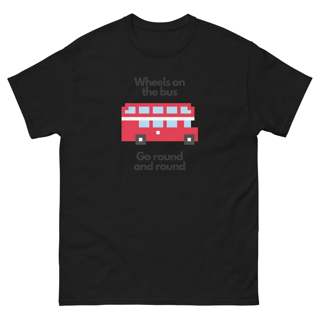 The Wheels on the Bus Pixelated Red Double Decker From London T-shirt ...