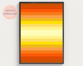 Orange Gradient Wall Art - Etsy