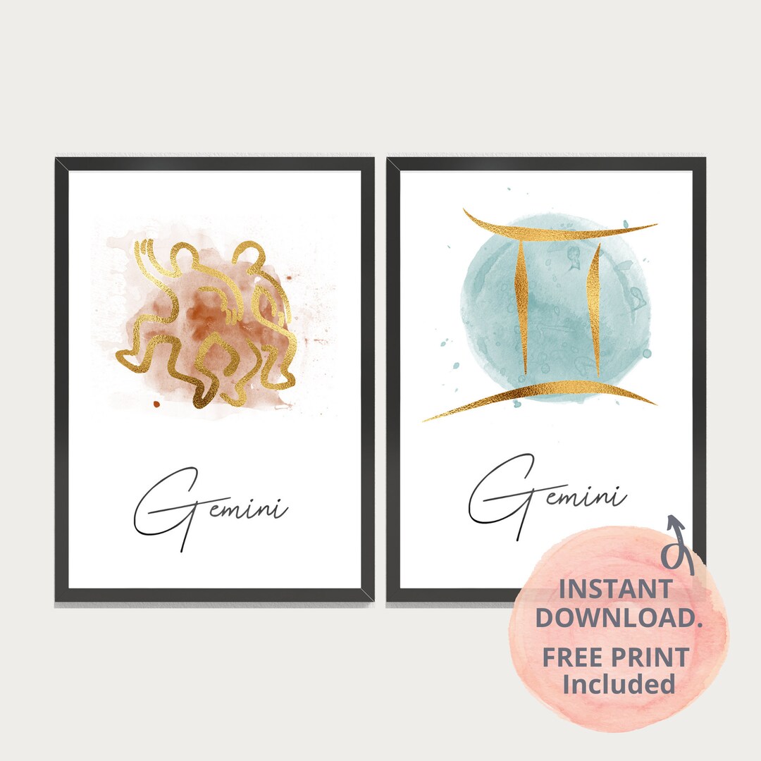Gemini Astrology Print, Celestial Prints, Horoscope Prints, Gemini ...